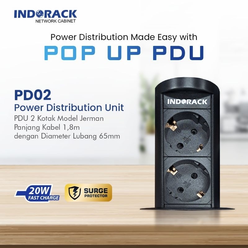Jual PD02 STOP KONTAK TANAM MEJA EXTENSION DESKTOP PDU PULL POP UP ...