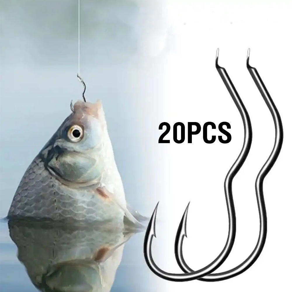 Jual 20Pcs/Pack Kail Pancing Otomatis Flip Hook Umpan Pengait High ...