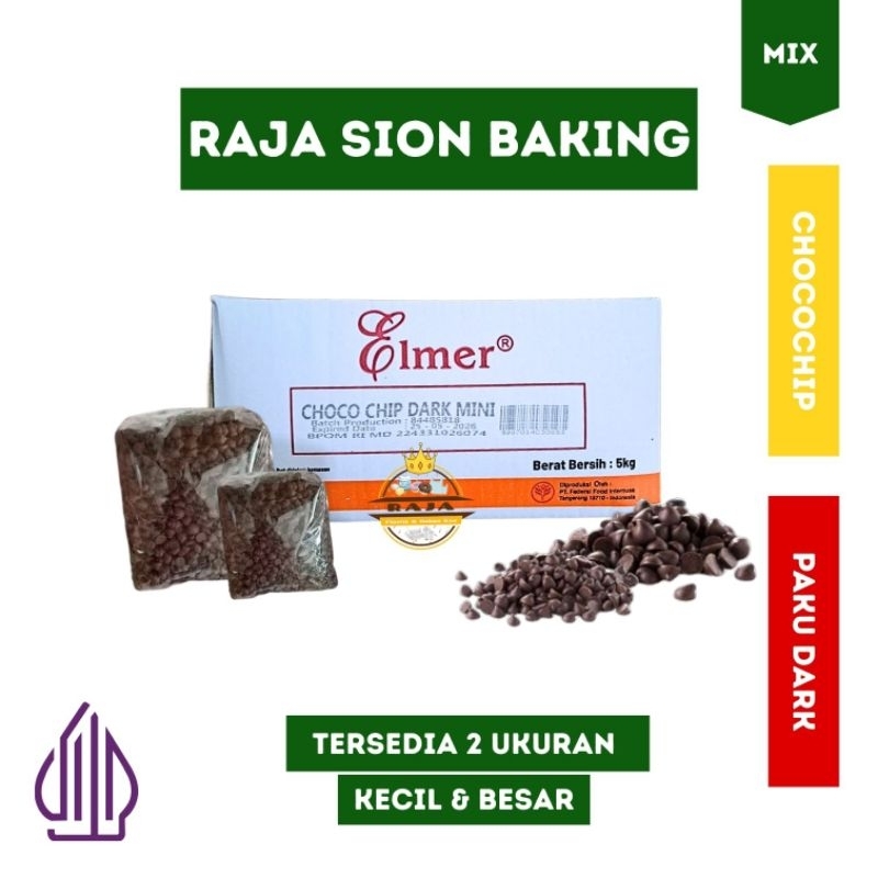 Jual Chocochips Elmer Dark Paku 1 KG / Choco Chips Mini Dark Paku ...