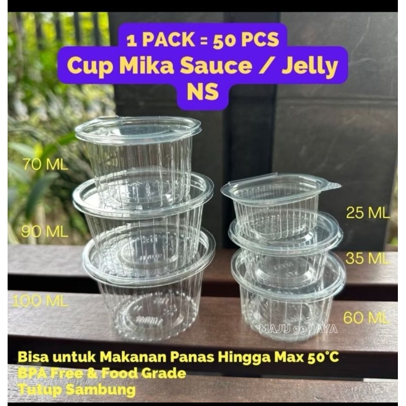 Jual BK888 NS Mika Cup Pudding isi 50pcs Tutup sambung / Mika cup ...