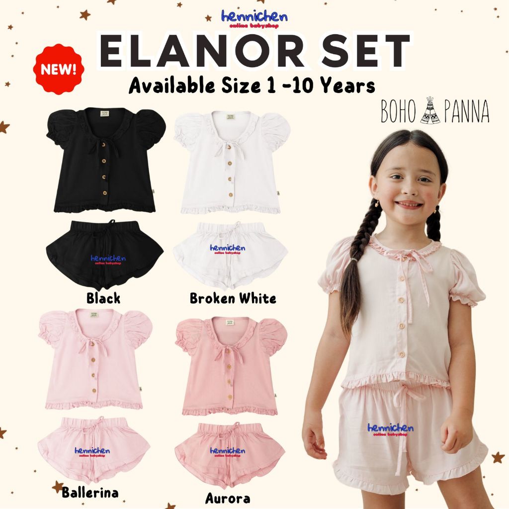 Jual Bohopanna 1-10 Tahun Elanor Set / Setelan Piyama Puffy Pendek ...