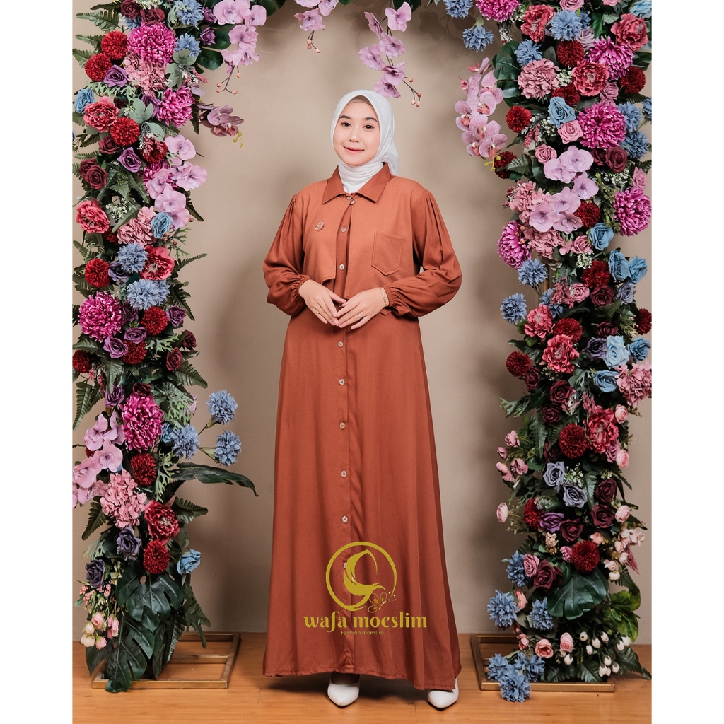 Jual SELINA DRESS DEWASA gamis dewasa bahan RAYON TWILL mix KNIT gamis ...