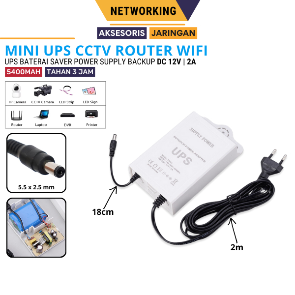 Jual Mini UPS 12v untuk WIFI / Smart Power Supply Backup Modem Router CCTV 24 Jam | Shopee Indonesia