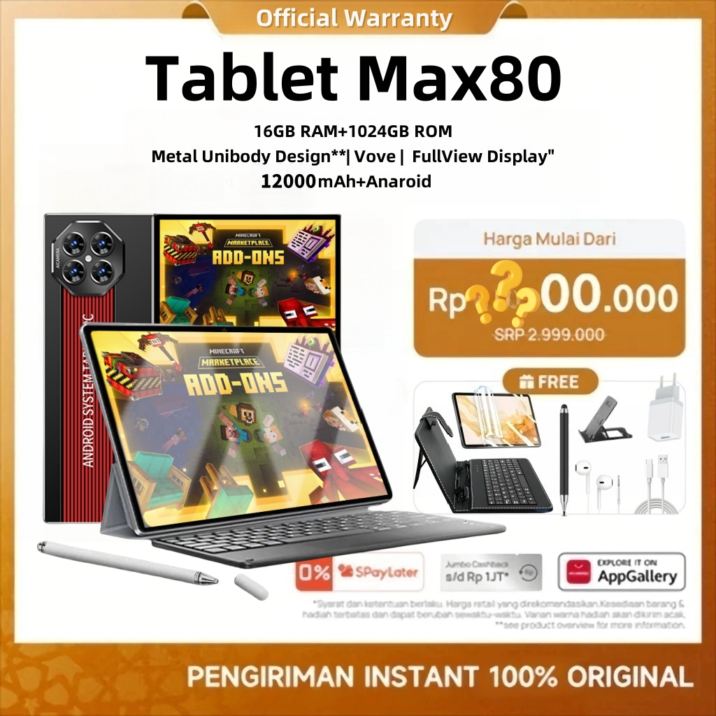 Jual Tablet Android 13.0 Asli Baru 11.6inch , Tablet Max80 Tab, 16GB ...