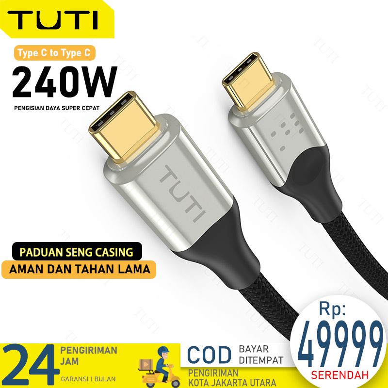 Jual TUTI Kabel Data Type-C to Type-C Cable PD 2.0 240W Fast Charging ...