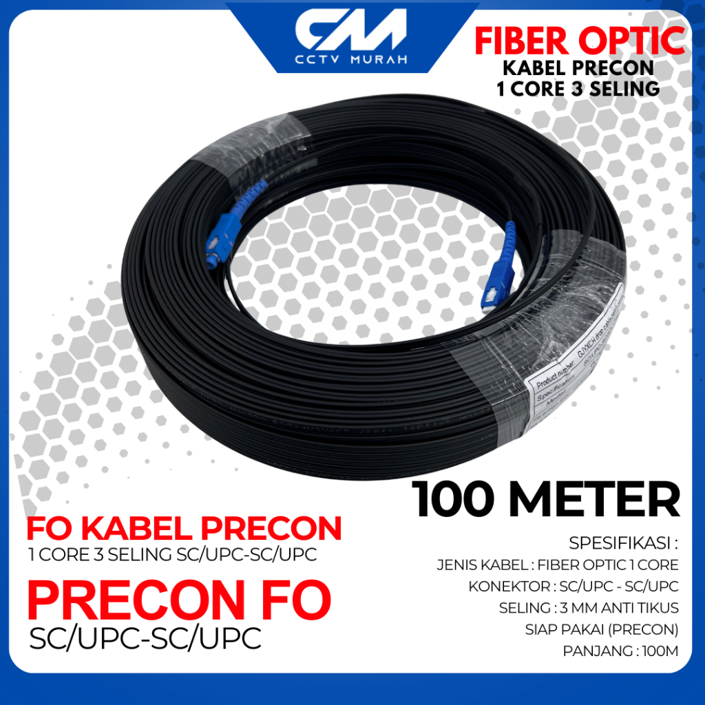 Jual Kabel Precon 100M Fo Fiber Optic 1 Core 3 Seling SC/UPC-SC/UPC ...