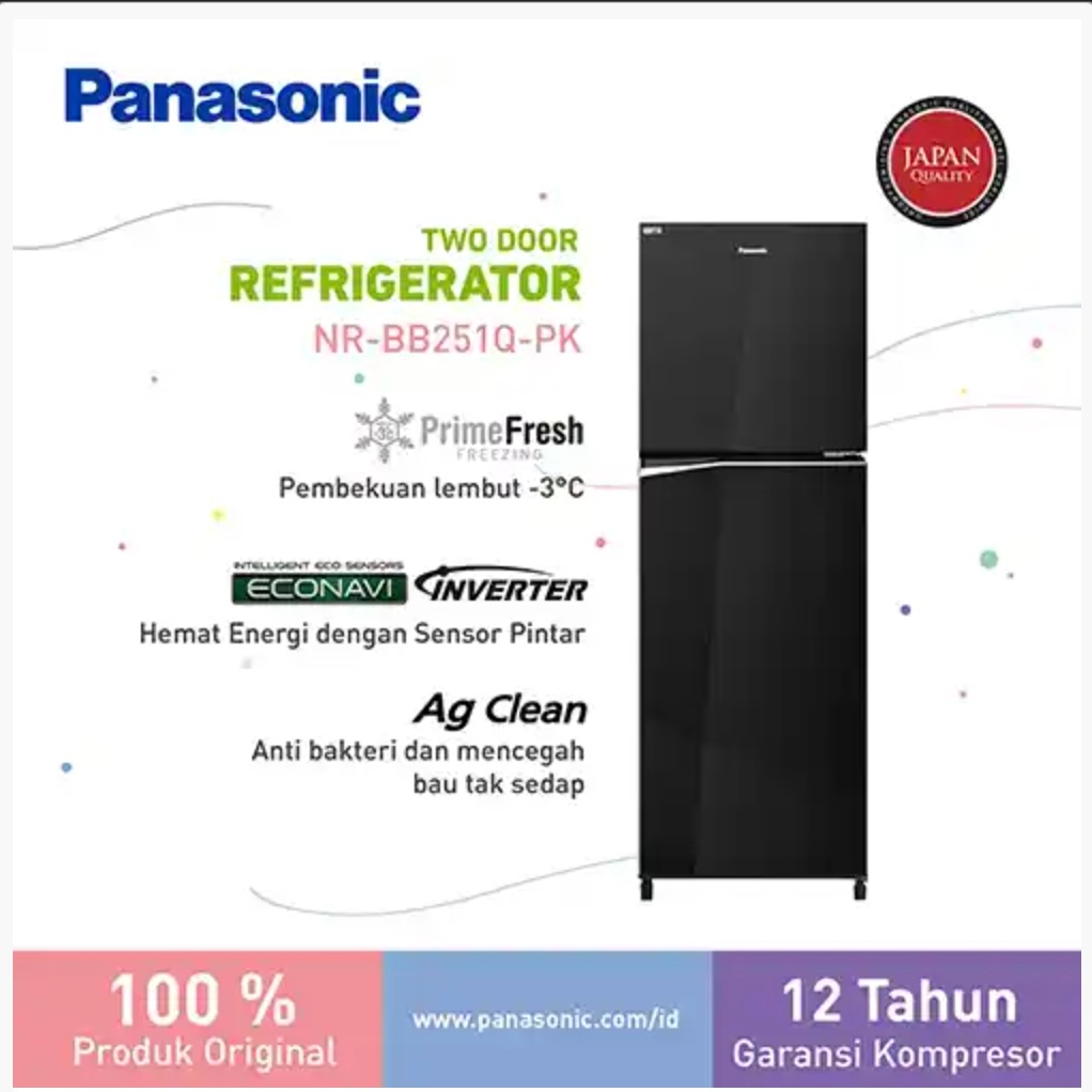 Jual PANASONIC KULKAS 2 PINTU KECIL SMALL 2 DOOR REFRIGERATOR NRBB251Q SERIES PANASONIC KUL ...