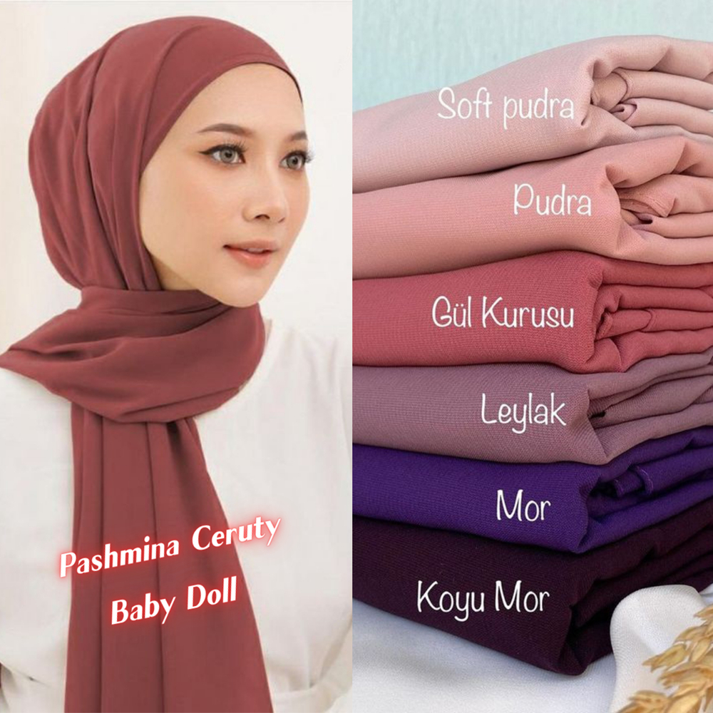 Jual Hijab Pashmina Ceruty Baby Doll Premium | Shopee Indonesia