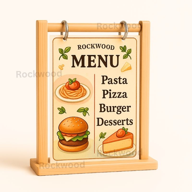 Jual Stand Gantungan Menu Ukuran A4 Promo Cafe Restoran Nomor Meja ...