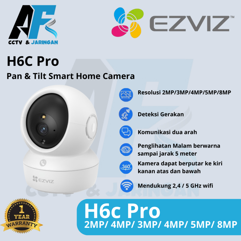 Jual Kamera CCTV Smarthome Wireless Merk EZVIZ H6C Pro 2MP/ 3MP/ 4MP ...