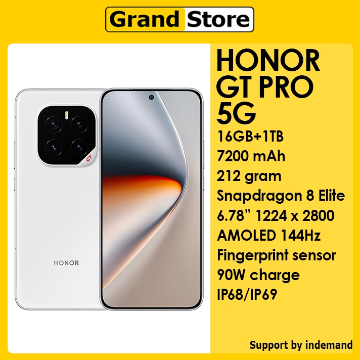 Jual HONOR GT PRO 5G 16GB/1TB 7200mAh 90W Snapdragon 8 Elite 6.78" LTPO ...