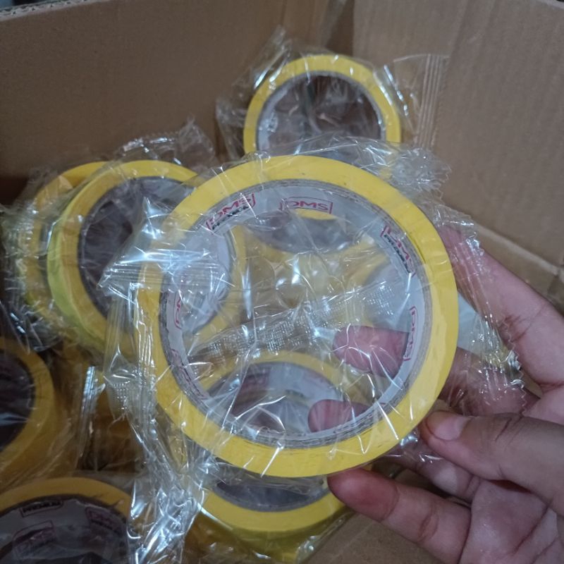 Jual Kertas Lem /Masking tape kuning DMS Premium 1inch | Shopee Indonesia