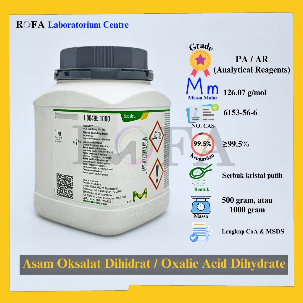 Jual Asam Oksalat Dihidrat / Oxalic Acid Dihydrate / Ethanedioic Acid ...