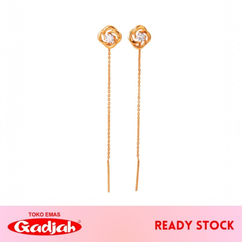 Jual Giwang Emas Slundup Koncer Kerangka Mawar Putik Solitaire - Toko ...