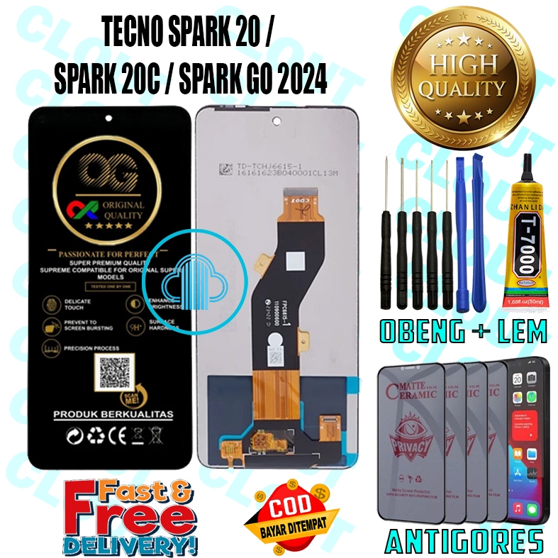 Jual LCD TOUCHSCREEN TECNO SPARK 20/SPARK 20C/SPARK GO 2024 LAYARSENTUH ...
