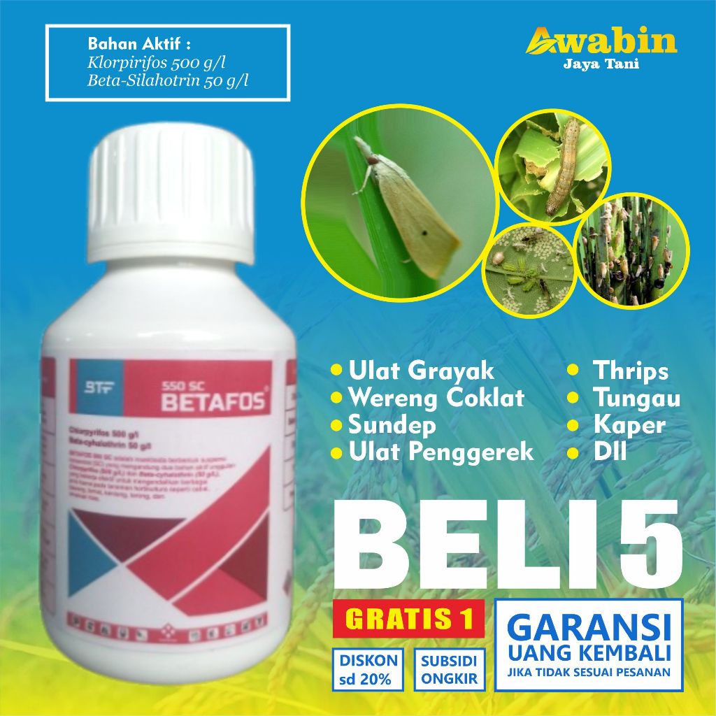 Jual RACUN ULAT SERANGGA - Insektisida BETAFOS 550 SC Bahan aktif ...