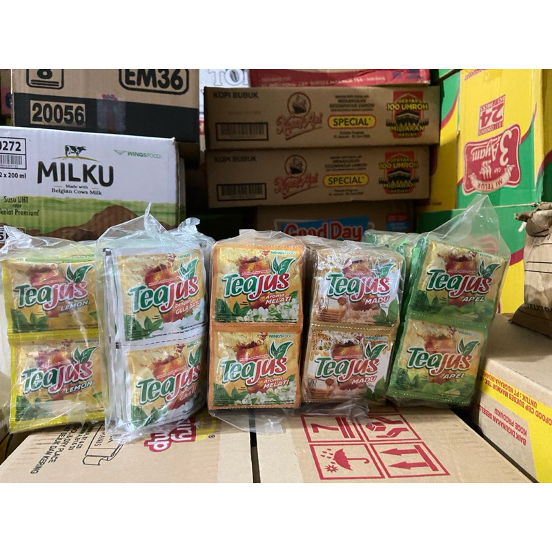 Jual Teajus minuman rasa Gula Batu Lemon Madu Melati Apel | Shopee ...