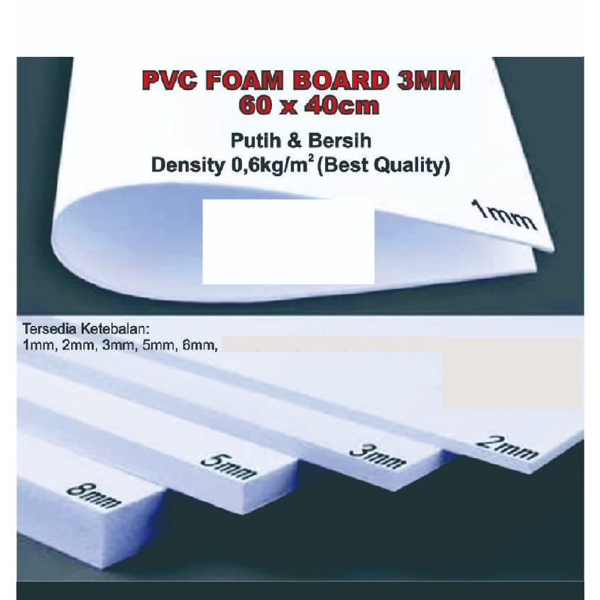 Jual PVC Board 1, 2, 3, 5, dan 6 mm ukuran 40x60 cm | Shopee Indonesia
