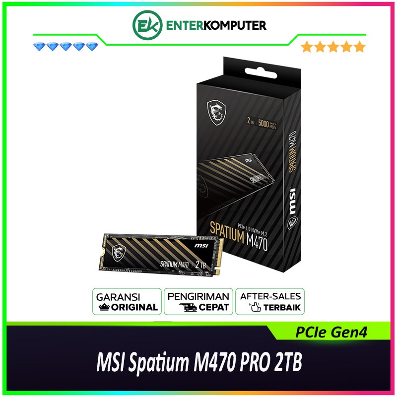 Jual MSI Spatium M470 PRO M.2 NVMe PCIe Gen4 x4 2TB / SSD 2TB | Shopee Indonesia