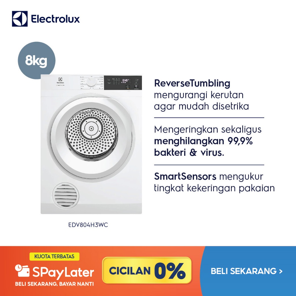 Jual Electrolux Dryer EDV804H3WC / EDV804 H3WC / EDV 804 H3WC - LUAR ...