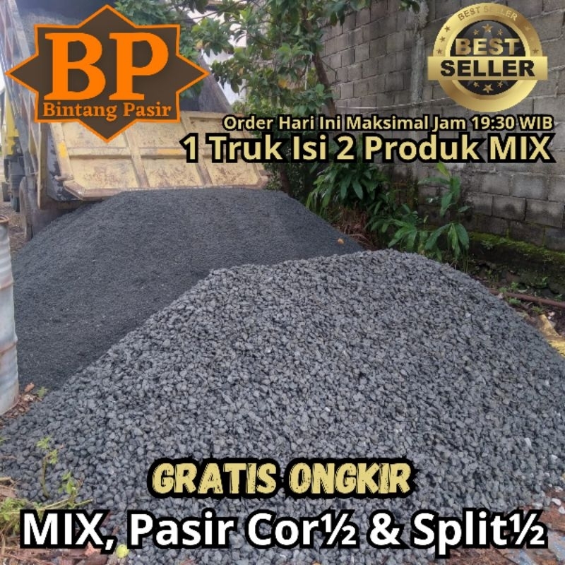 Jual Paket Cor MIX / Pasir Cor Dan Split Cor / 1 Truk Isi 2 Produk ...
