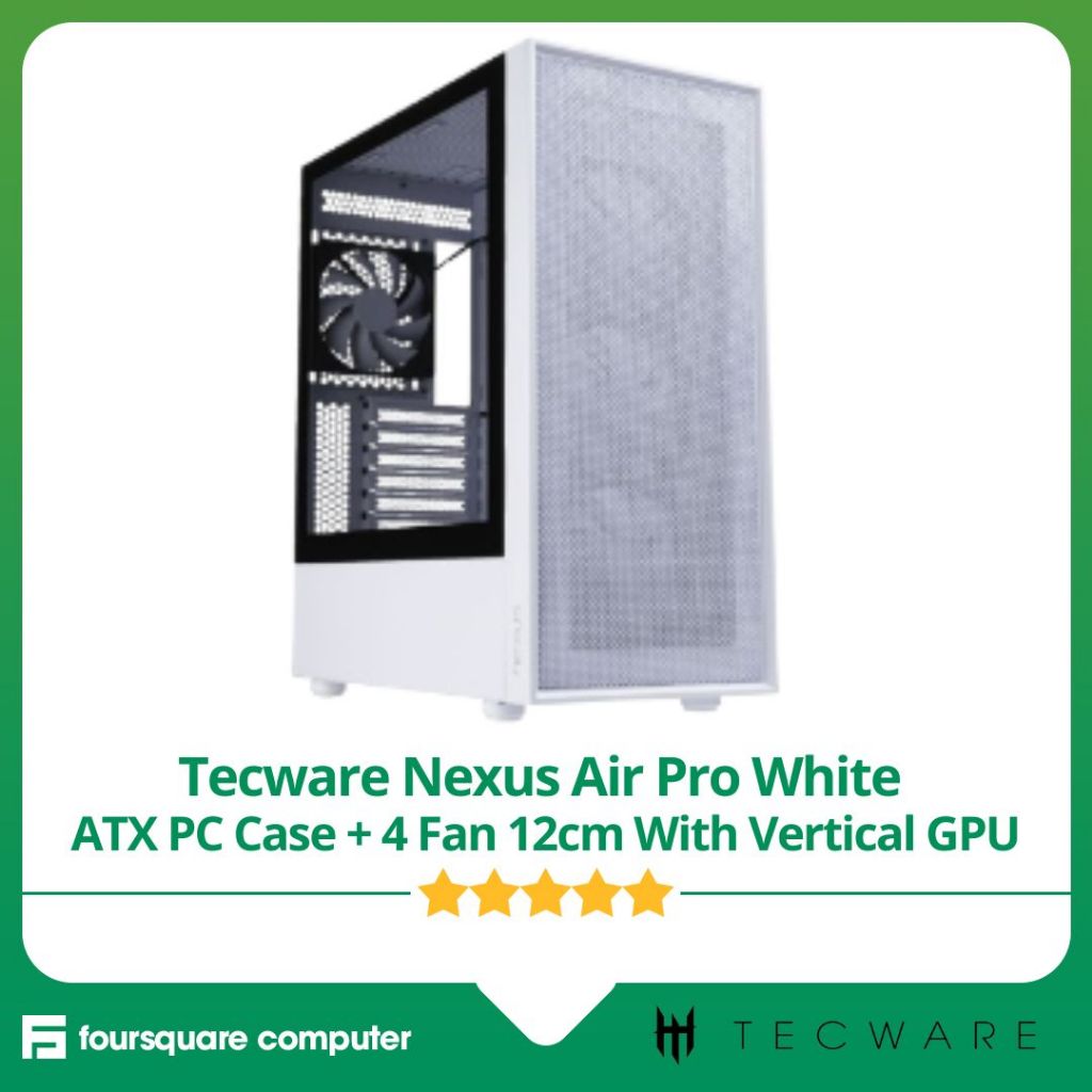 Jual Tecware Nexus Air Pro White ATX PC Case + 4 Fan 12cm With Vertical ...