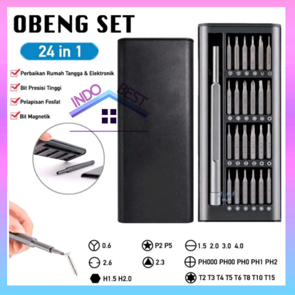 Jual IB Obeng SET 24IN1 Magnet Obeng Set isi 24 Screwdriver Set Tools ...