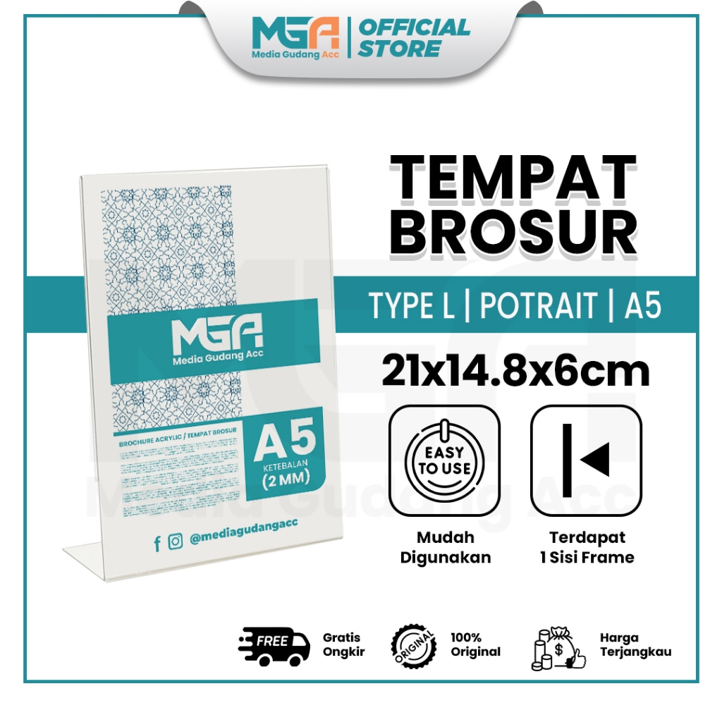 Jual Tempat Brosur A5 Potrait Tipe L Akrilik 2mm - Tent Holder / Tent ...
