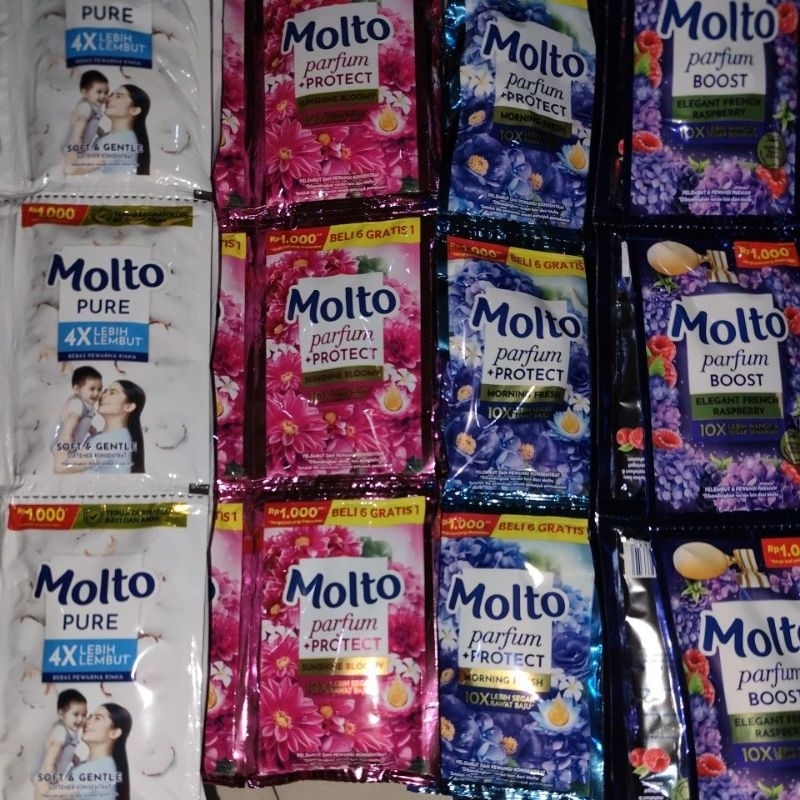Jual Molto sachet Pelembut dan Pewangi konsentrat (18 ml x 6 sachet ...