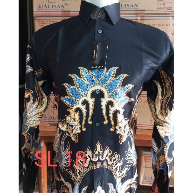 Jual Batik Alisan lengan panjang kemeja batik Alisan slimfit | Shopee ...