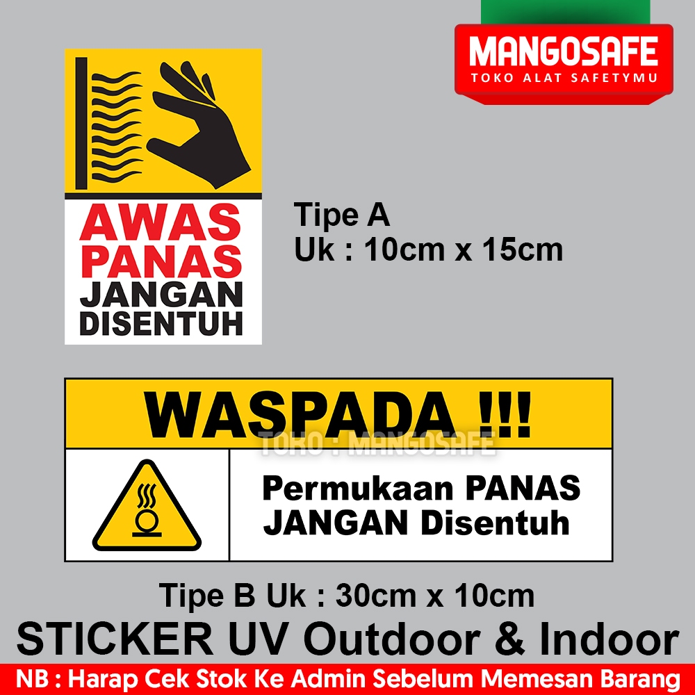 Jual Stiker Waspada Permukaan Awas Panas Jangan Disentuh Hot Surface ...