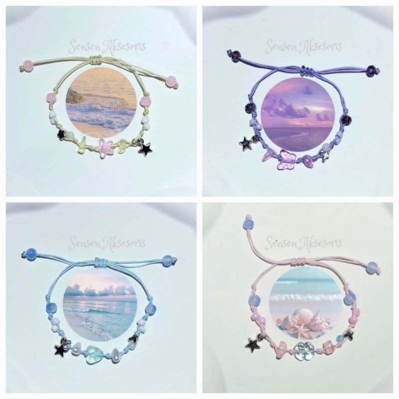 Jual BRACELET BEADS/Gelang tali manik manik edisi pantai/bintang/kupu2 ...