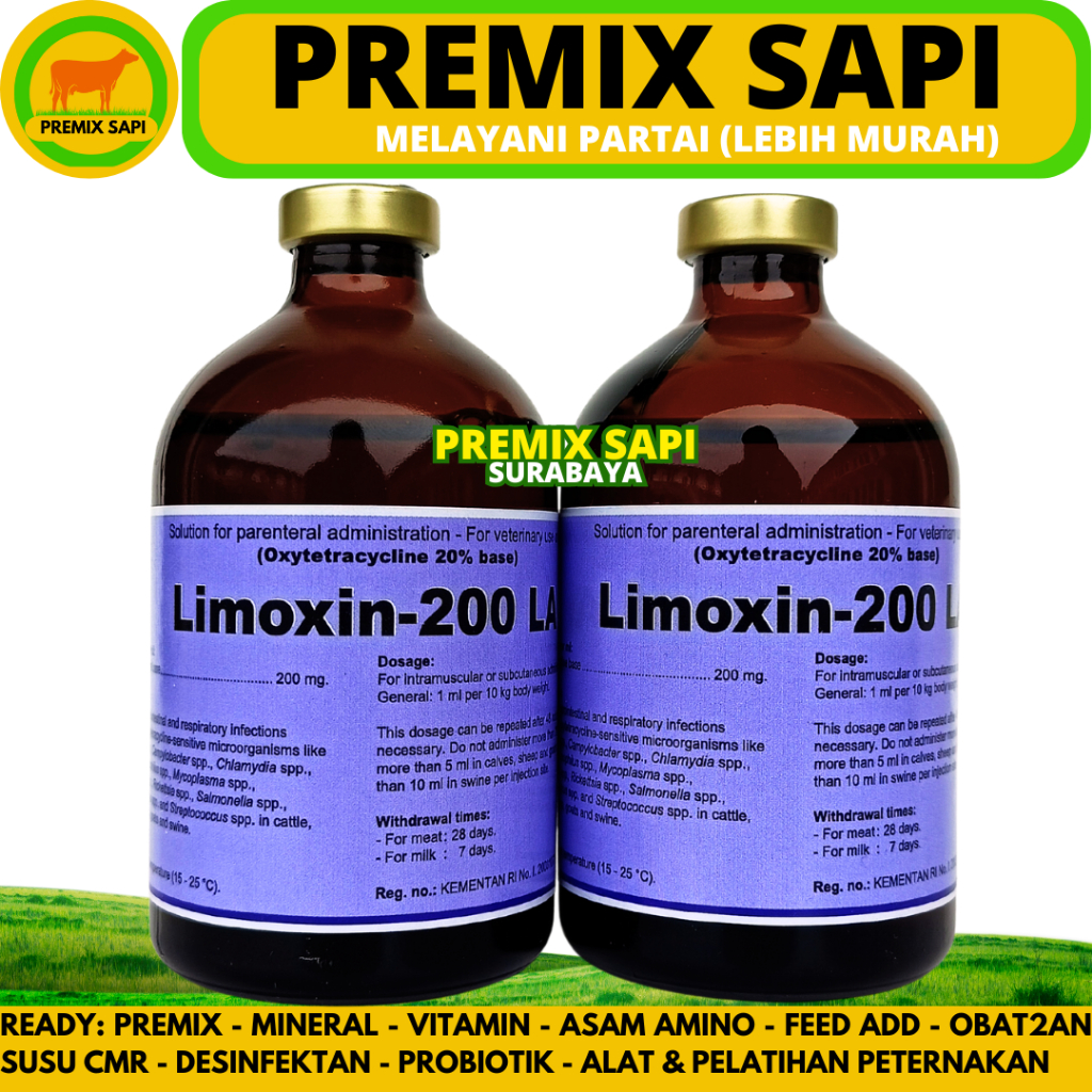 Jual LIMOXIN 200 LA 100ML - Antibiotik Hewan Spektrum Luas Atasi ...