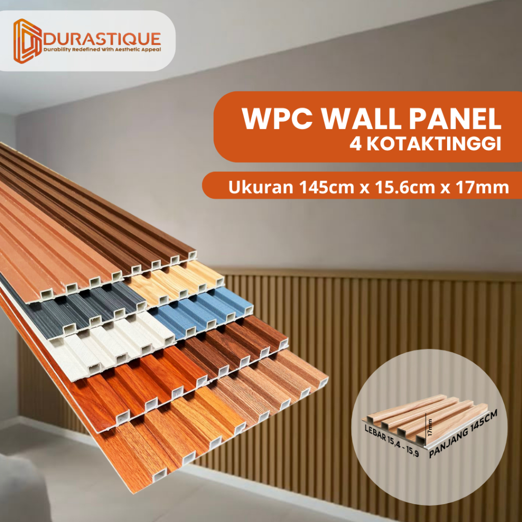 Jual Wood WPC Wall panel kotak ukuran 1.45M X 15.6CM X 17MM | Shopee ...
