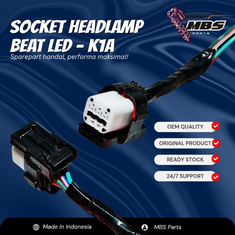 Jual MBS PARTS Soket Headlamp Headlight Lampu Depan Beat LED FI New ...