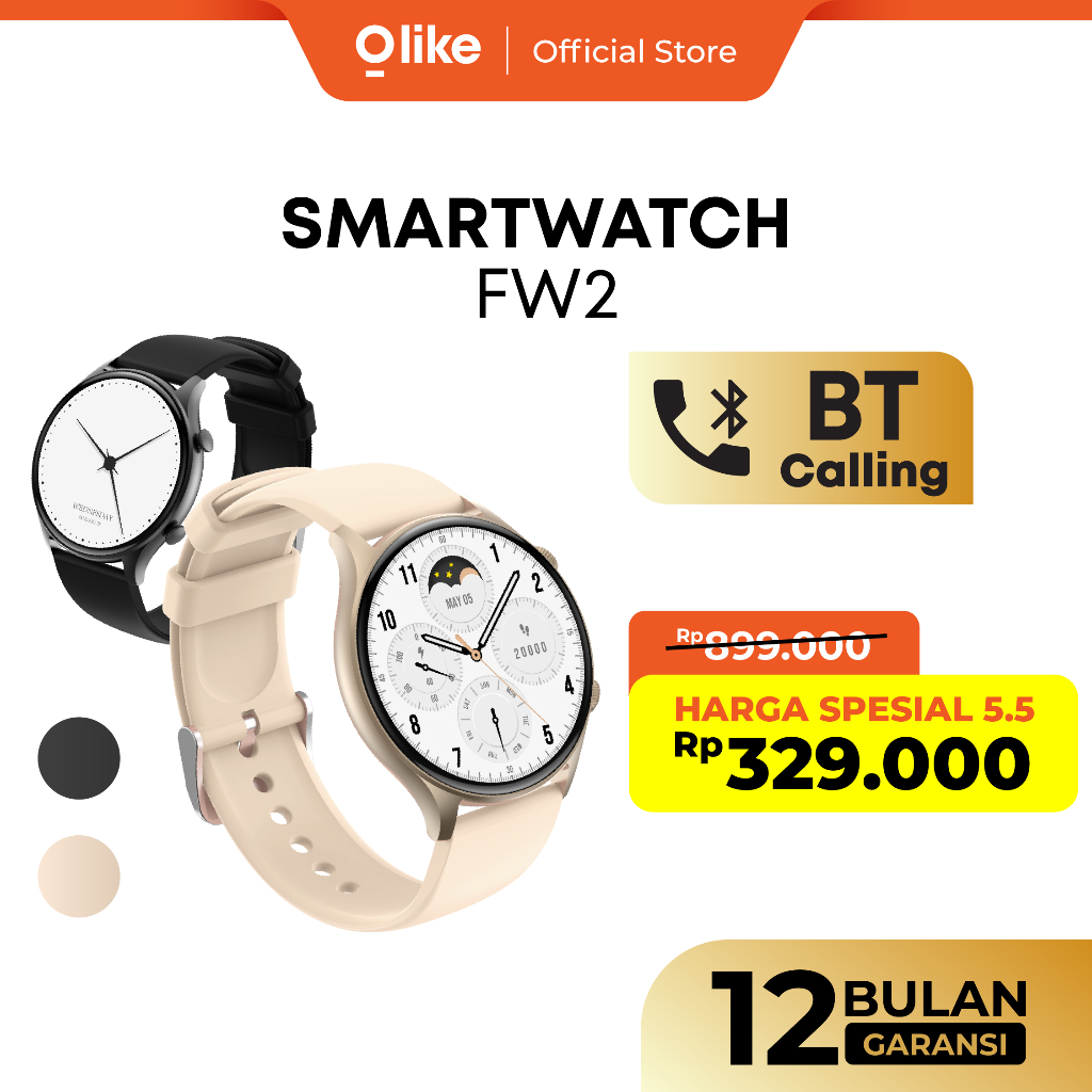 Jual OLIKE Smart watch FW2 HD Screen 1.39 Inch Strap 22mm Bluetooth ...