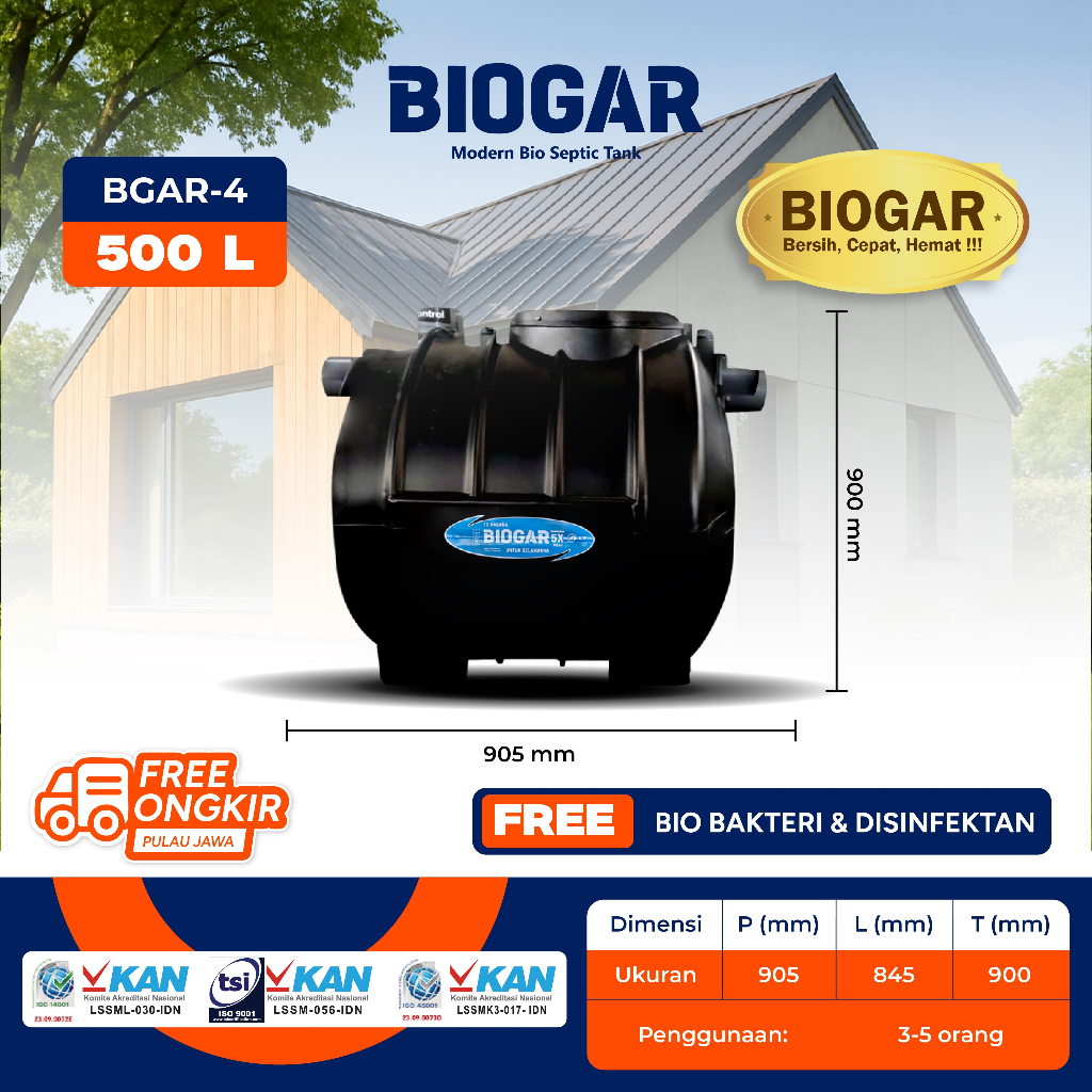 Jual BIOGAR Septic Tank 500liter Tangki Septic Sepiteng Pengelolaan ...