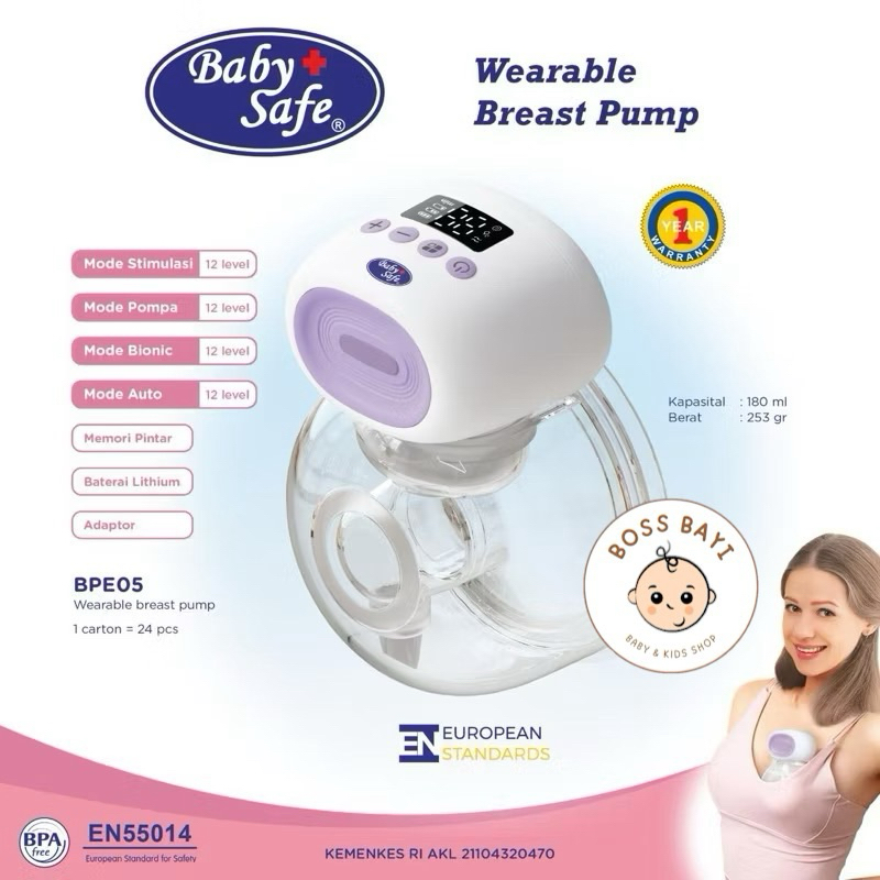 Jual BABY SAFE - Wearable Breast Pump BPE05 / Pompa Asi Elektrik ...