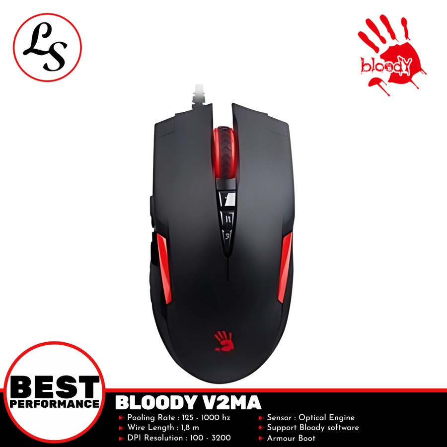 Jual BLOODY GAMING MOUSE V2MA Support Ultra Core 3 for Macro Setting ...