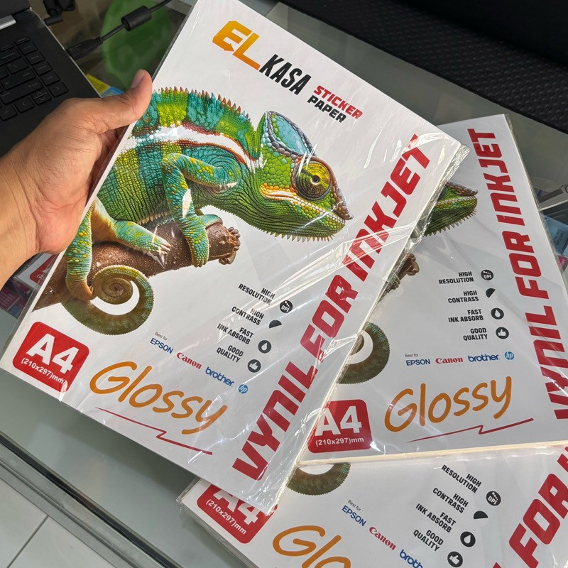 Jual Kertas Sticker elkasa Vinyl for inkjet isi 50 lembar | Shopee ...