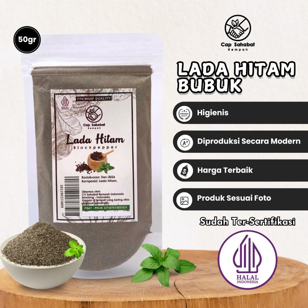 Jual Cap Sahabat - Lada Hitam Bubuk Ground Black Pepper 100% PREMIUM ...