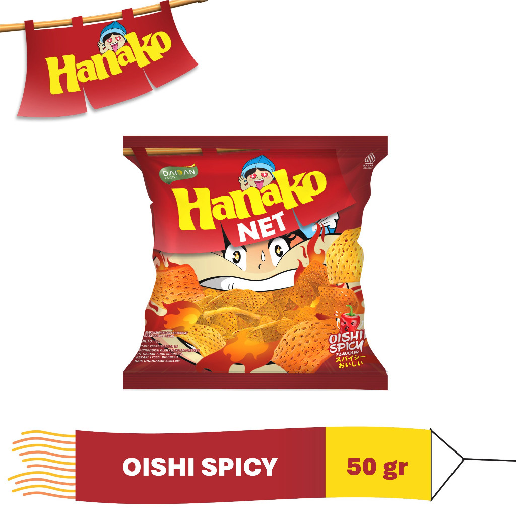 Jual Hanako Snack Net Oishi Spicy 50 gr | Shopee Indonesia