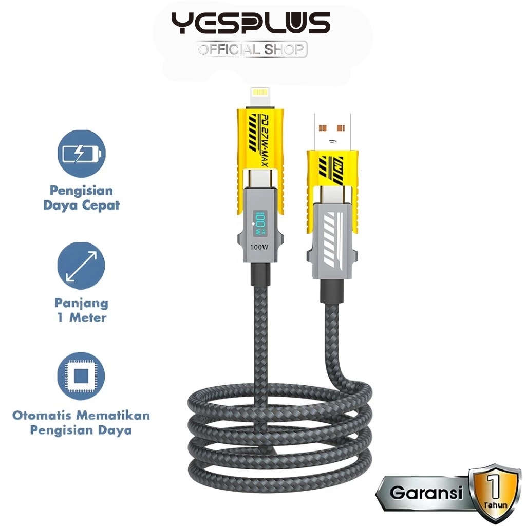 Jual Kabel Data YESPLUS YS-869 4IN1 Convertible Metal DataCable 100W ft ...