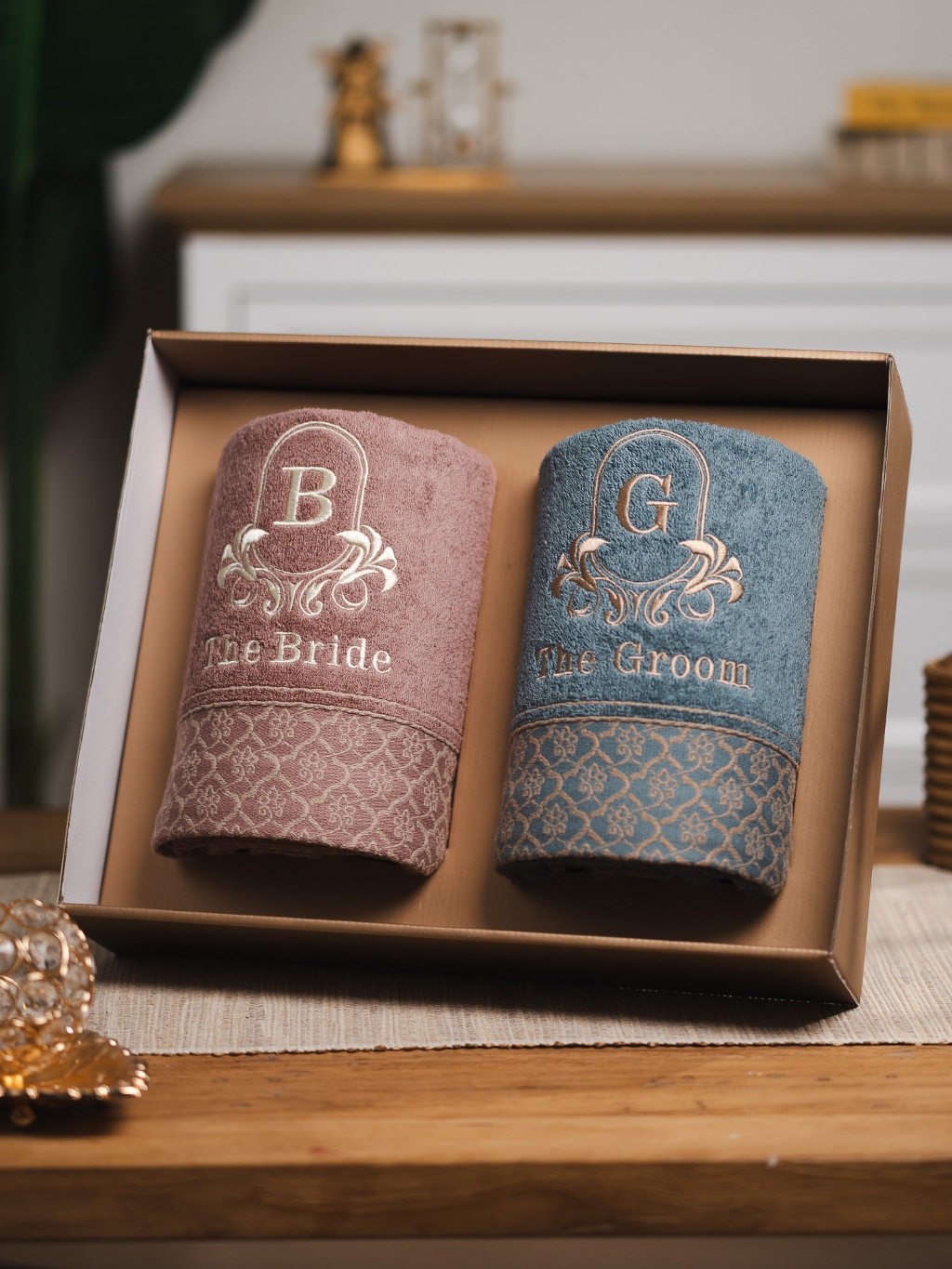 Jual Toko Handuk - Salma - Gift Handuk Couple Custom Bordir (Couple ...