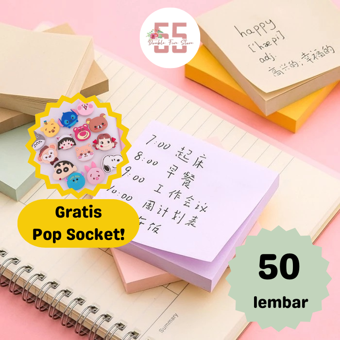 Jual Sticky Note Aesthetic Warna Pastel Motif Polos - 076 | Shopee ...
