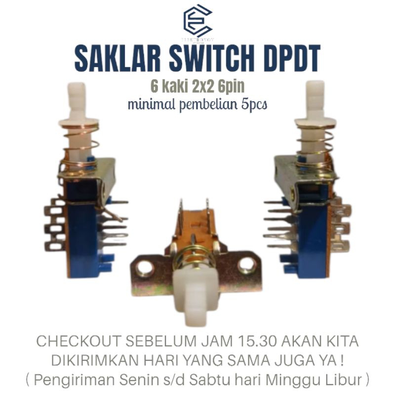 Jual SAKLAR SWITCH DPDT KAKI 2x3 6PIN PUSH BUTTON | Shopee Indonesia