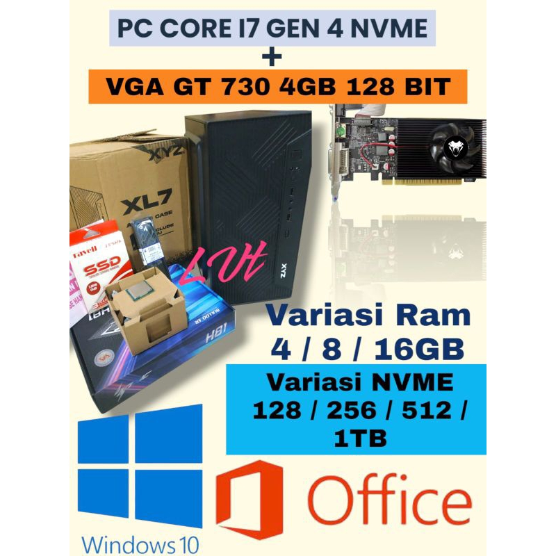 Jual CPU RAKITAN CI7 GEN 4 / PC RAKITAN CORE I7 GEN 4 + VGA 4GB RAM 16GB / NVME 512 GB BARU ...