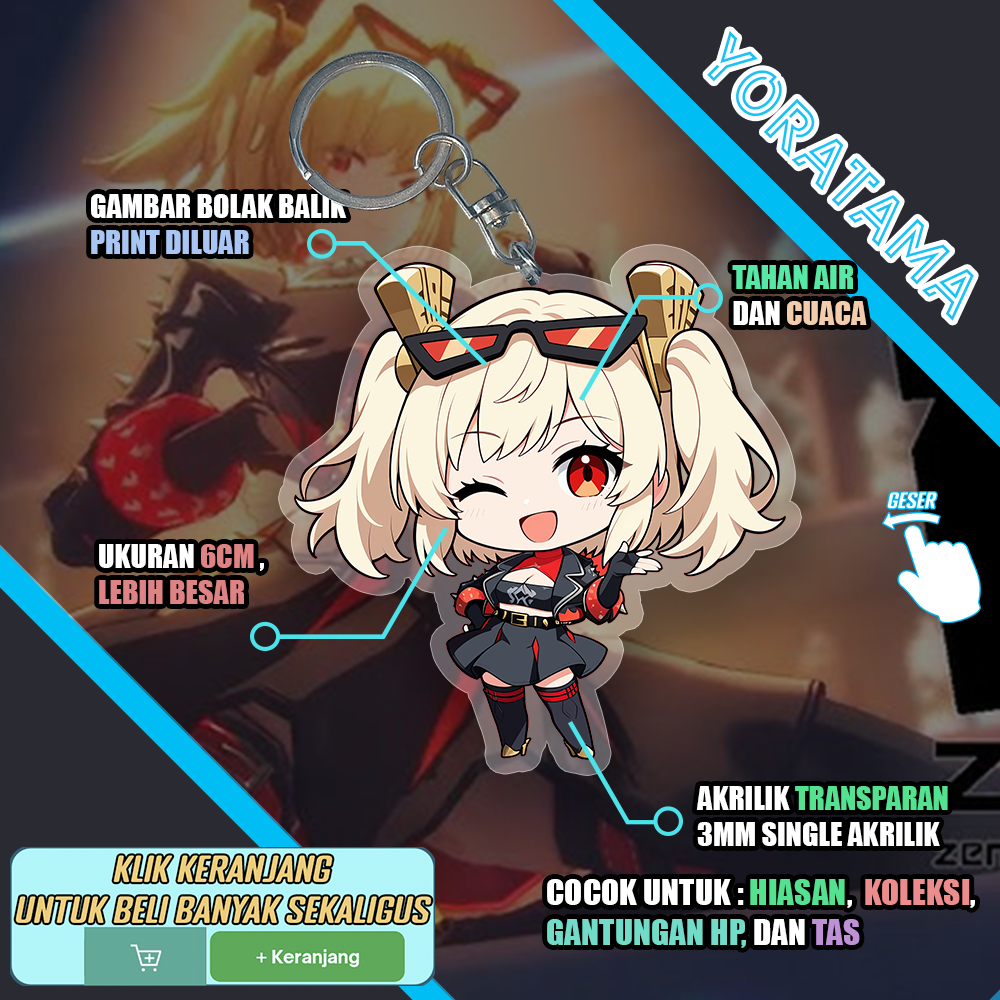 Jual Gantungan Kunci Burnice Zenless Zone Zero ZZZ, Keychain Anime Lucu ...