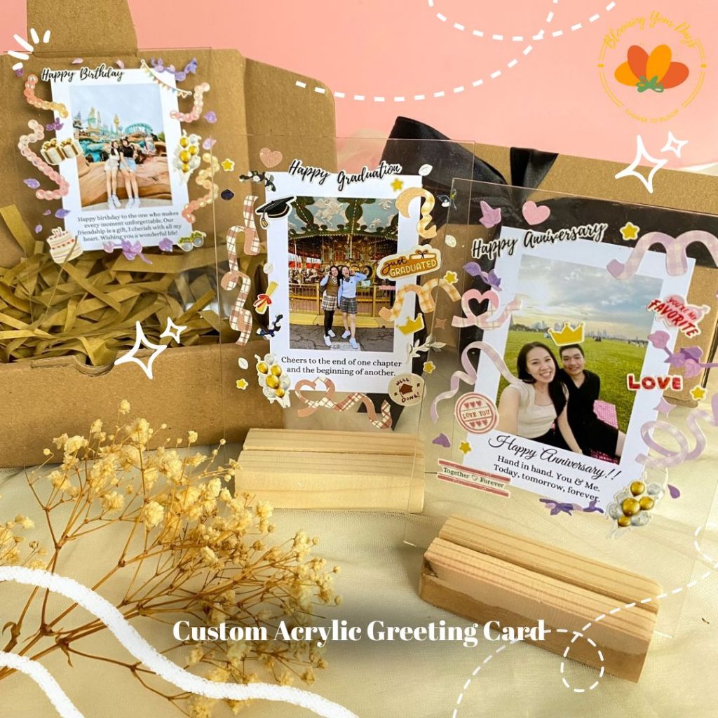 Jual Stand Akrilik Bunga Kering | Kado Wisuda | Kado Ulangtahun Kado ...