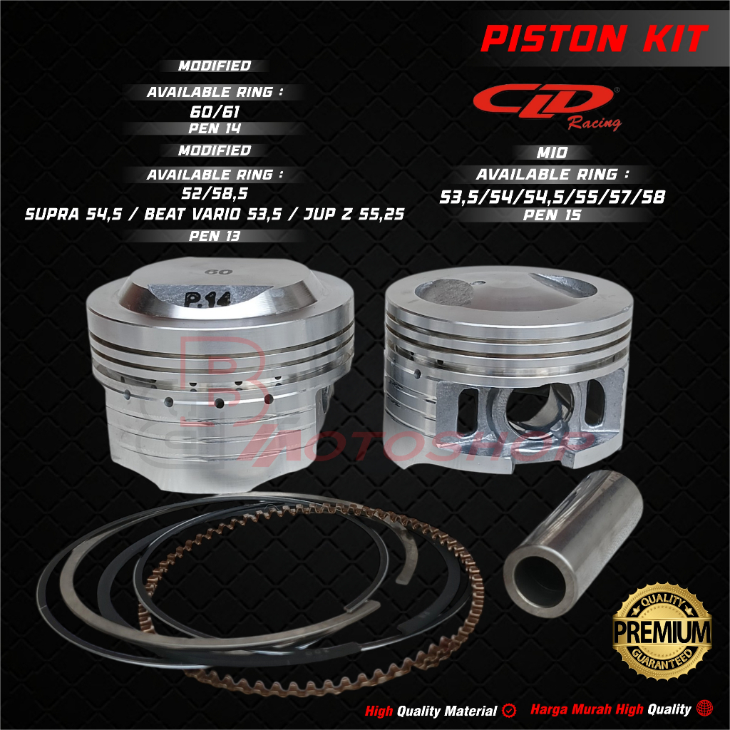 Jual Piston CLD Racing Mio, Beat, Vario, Supra, Jup z, Modified PEN 13 ...